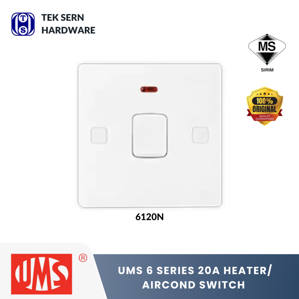 100% ORIGINAL *SIRIM APPROVED* UMS 20A Heater/ Aircond Switch with Neon ...