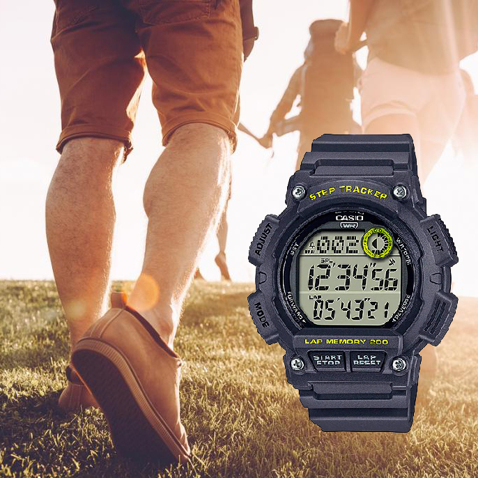 Jam Tangan Lelaki Digital CASIO digital pointer step counter sports series watch WS-2100H-8AVCF ...