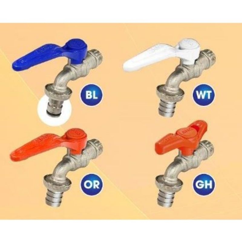 ANA 1/2" LONG HANDLE LEVER OUTDOOR BIB TAP WASHING MACHINE / Kepala ...