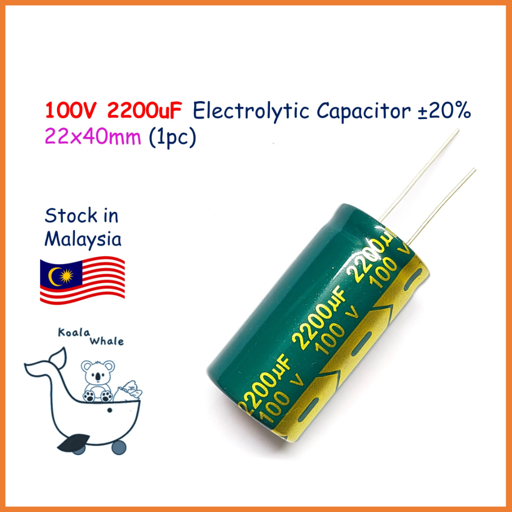 100V 2200uF Electrolytic Capacitor Kapasitor 22x40mm 100V2200UF Elco (1pc) | Shopee Malaysia