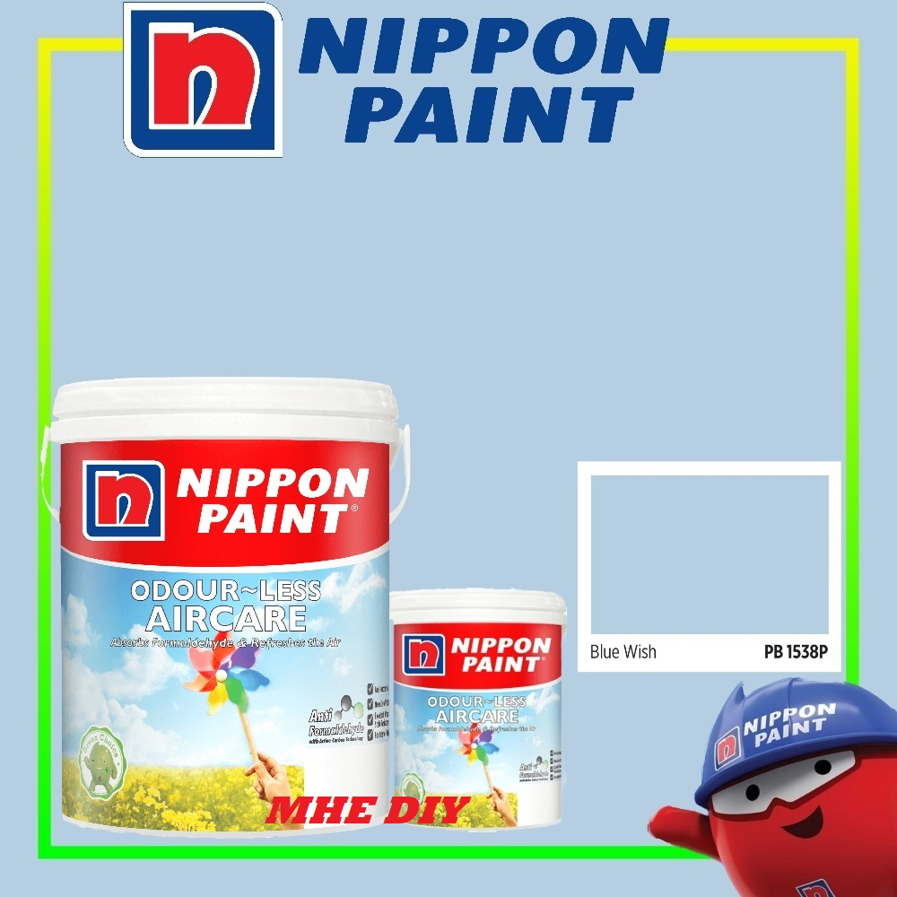 NIPPON PAINT 5L PB 1538 P BLUE WISH Interior Smooth Sheen / Matt Finish ...