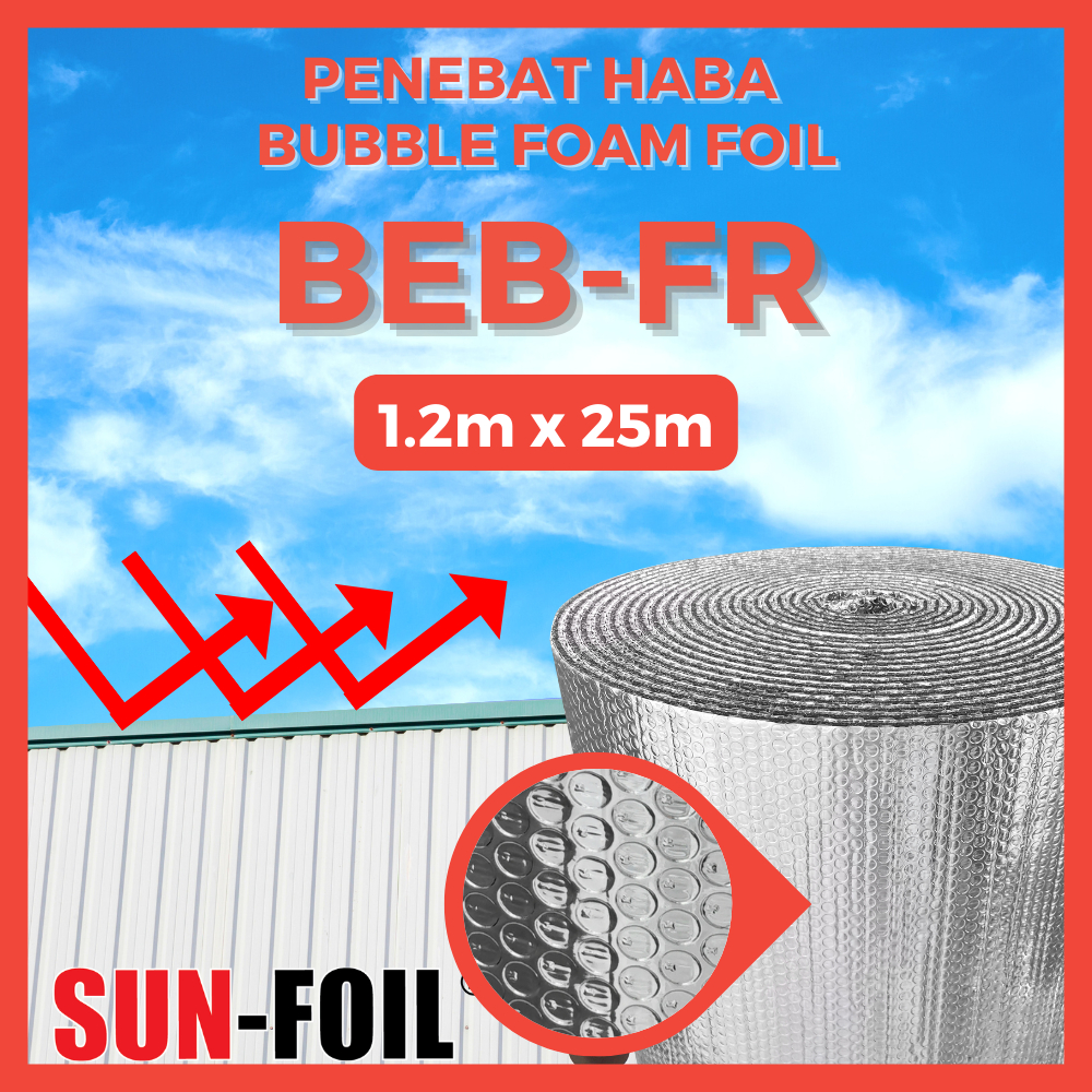 SUNFOIL BEB-FR [25m] Bubble Foam Foil Series Bubble Aluminium Foil ...