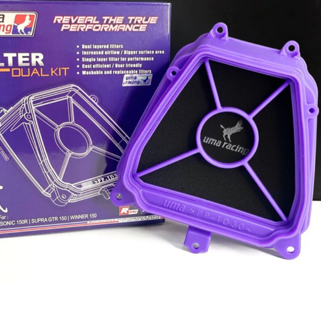 Uma Racing Air Filter Dual Kit Y16 Y15 LC135 R15V3 FZ150 NMAX NVX XMAX ...