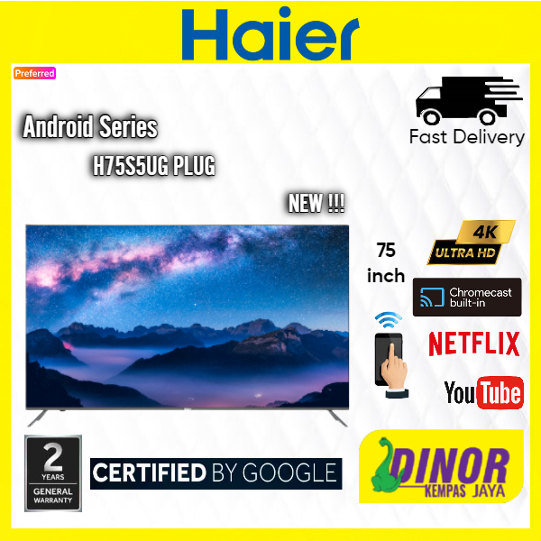 Haier H75S5UG PLUG 75 Inch Digital Led 4k Android Tv Smart Tv Youtube ...