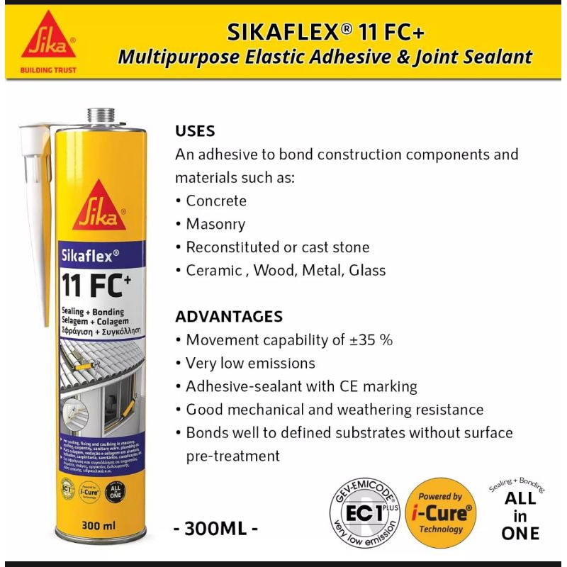 EZIS - CARTON 12CTG 300ML Sika Sikaflex 11FC+ / 11 FC Multipurpose ...