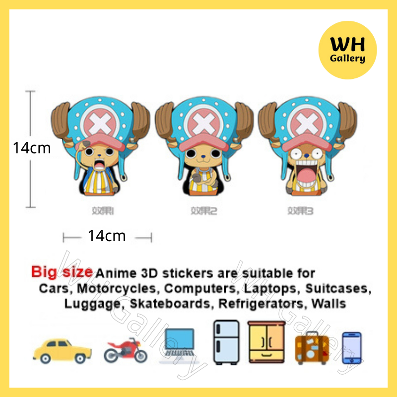 Anime 3D Sticker One Piece Luffy Chopper Pokemon Spy X Family Jujutsu ...
