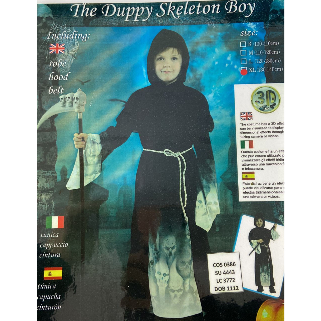INSTANT COSTUME THE DUPPY SKELETON BOY | Shopee Malaysia