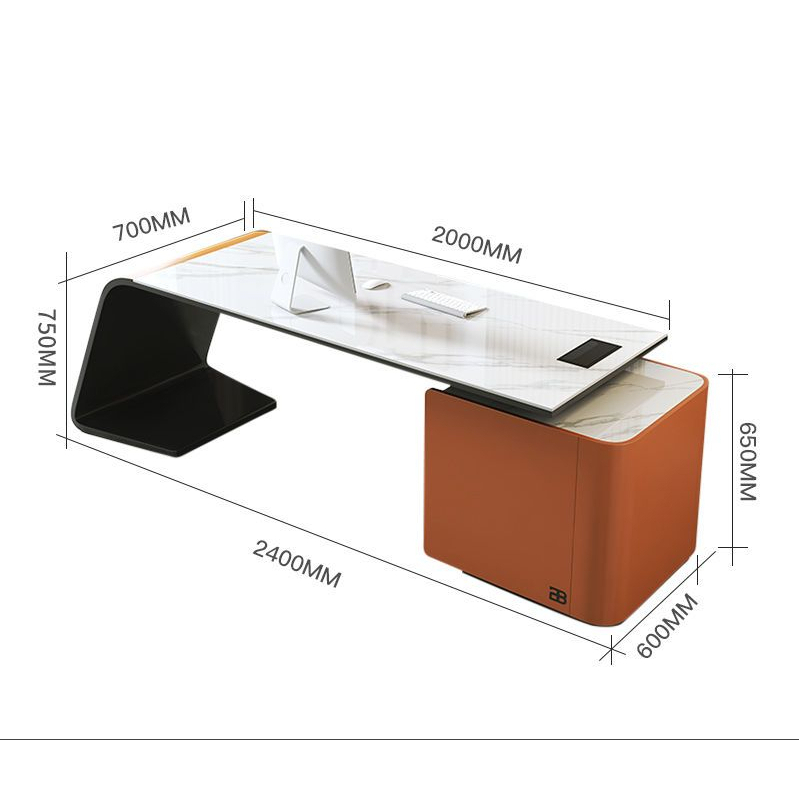 Office Desk Meja Pejabat Modern Luxury MABLE STONE Simple Desk Boss ...