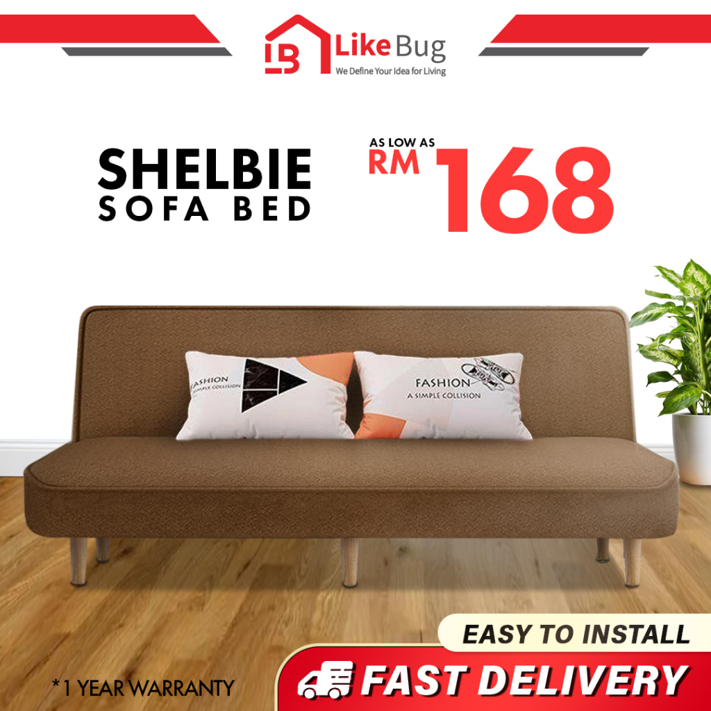 ⚡️LIKE BUG⚡️Shelbie Durable 3Seater or 4Seater Foldable Sofa Bed / canvas sofa bed | Shopee Malaysia