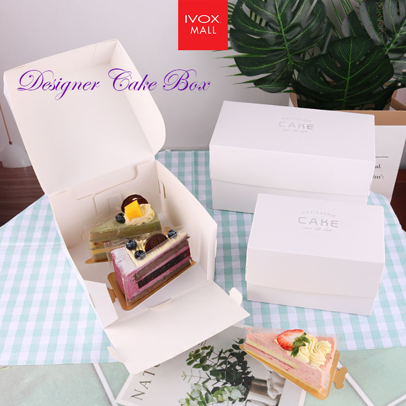 Designer White Cake Box Slice Cake Dessert Cake Packaging Box Thousand ...