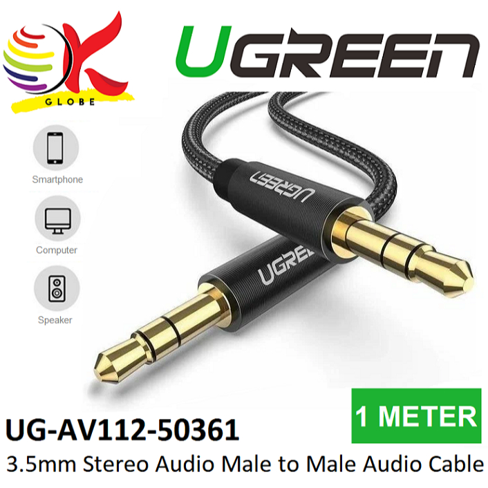 UGREEN 3.5MM STEREO AUDIO MALE TO MALE AUDIO AUX CABLE WITH GOLD PLATED ...