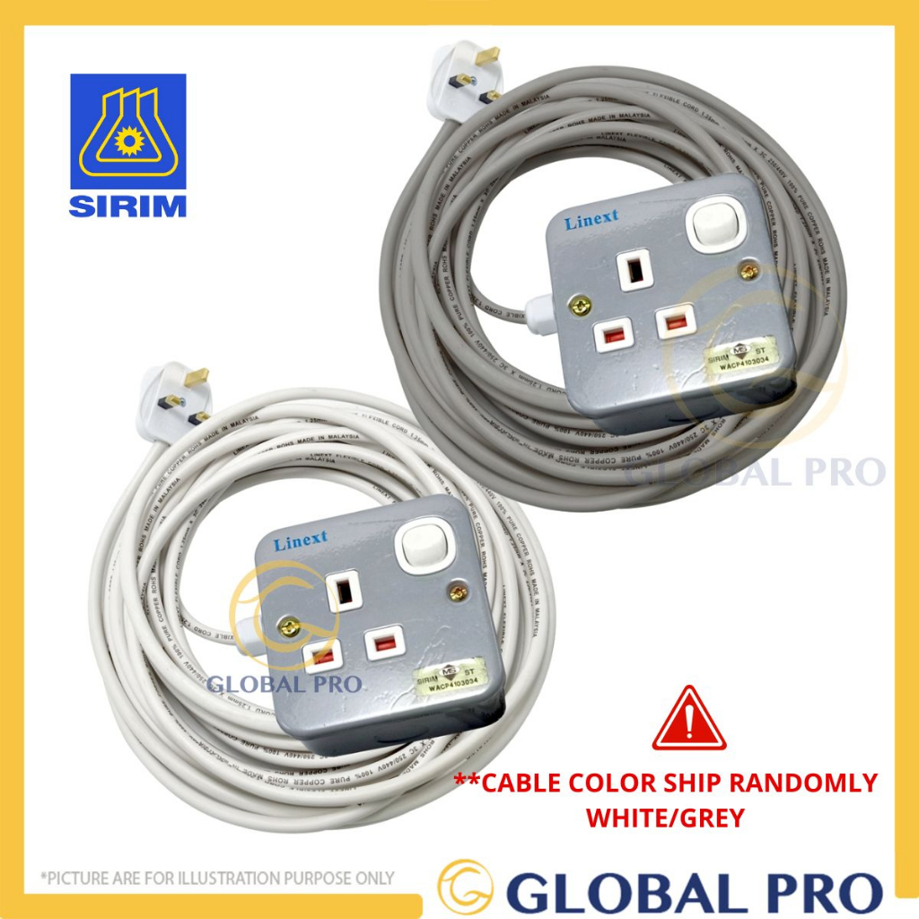 [3M/ 5M /10M] 1WAY x 13amp Metal Clad Heavy Duty Portable Socket Extension Trailing Socket Metal ...