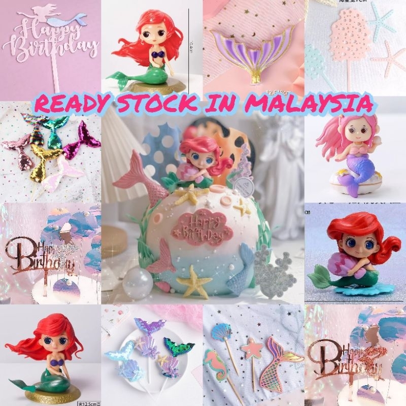 STOK SEDIA ADA - Hiasan Kek Ariel Duyung Cute Little Mermaid Ocean ...