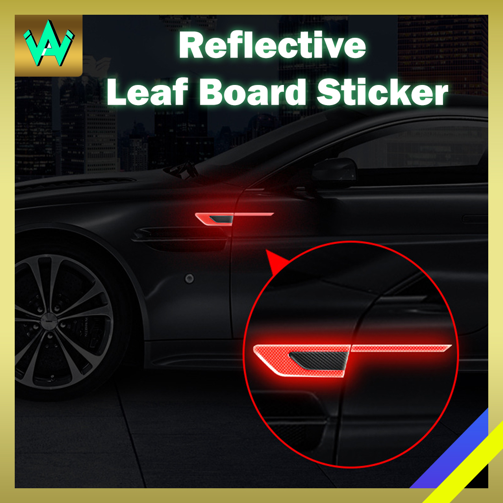 Car Side Leaf Blade Plate High Reflector Panel Safety Sticker Car ...