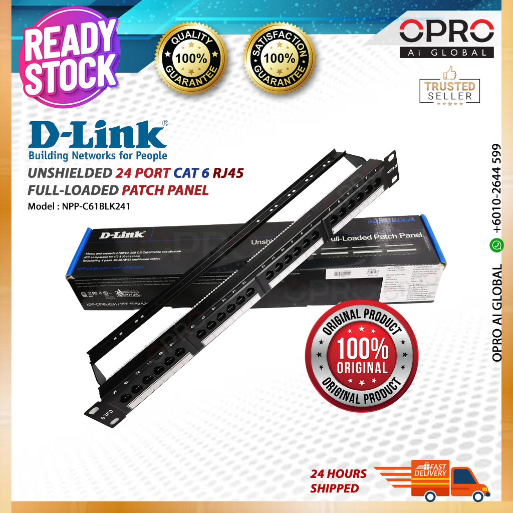 D-LINK® IMPORTED TAIWAN CAT 6 UNSHIELDED FULL-LOADED 24 PORT PATCH ...