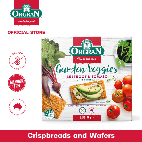 Orgran Gluten Free Garden Veggies Beetroot & Tomato Crispbread (125g ...