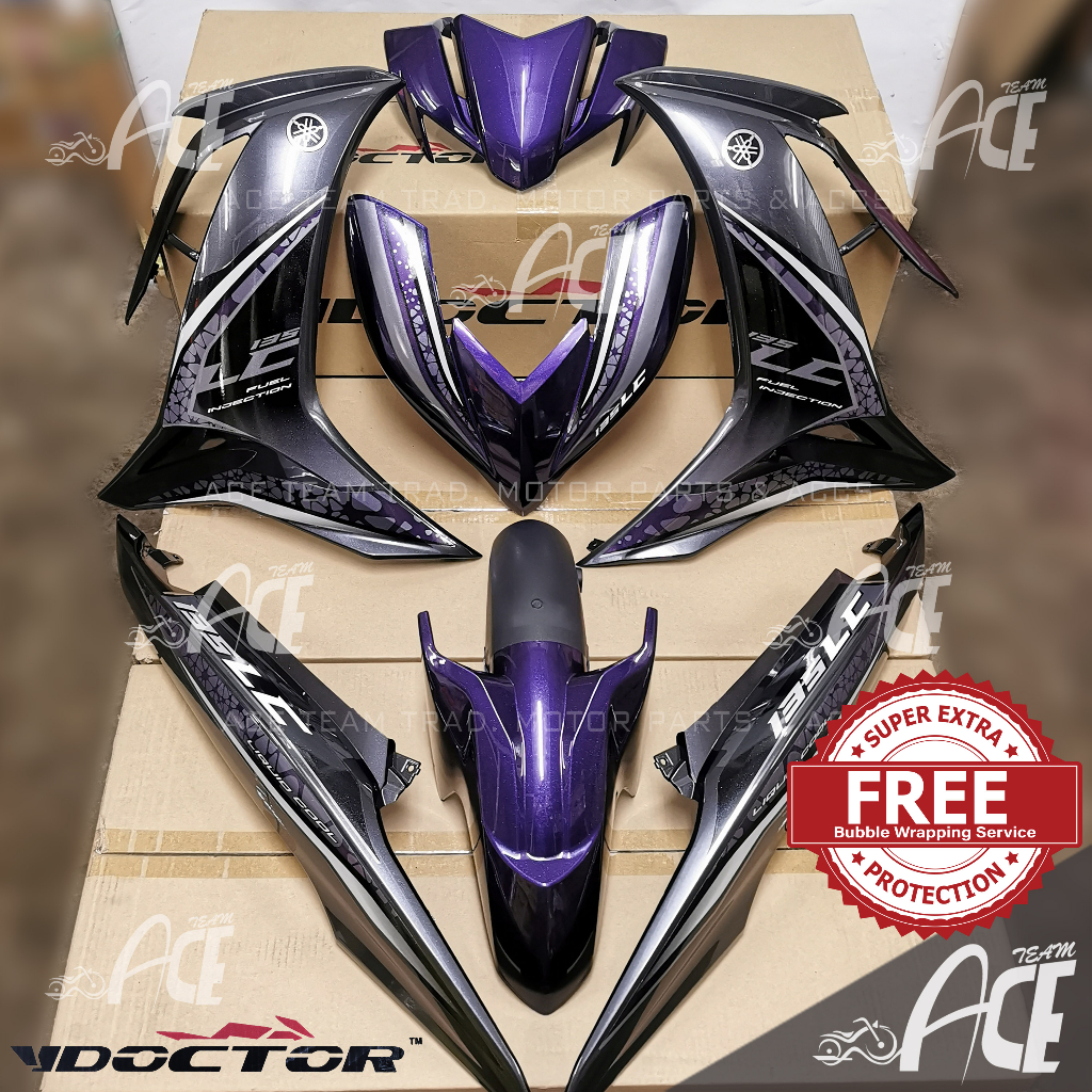 Coverset LC V8 FI LCV8 Tanam Purple Grey Standard Original Stripe Ungu ...