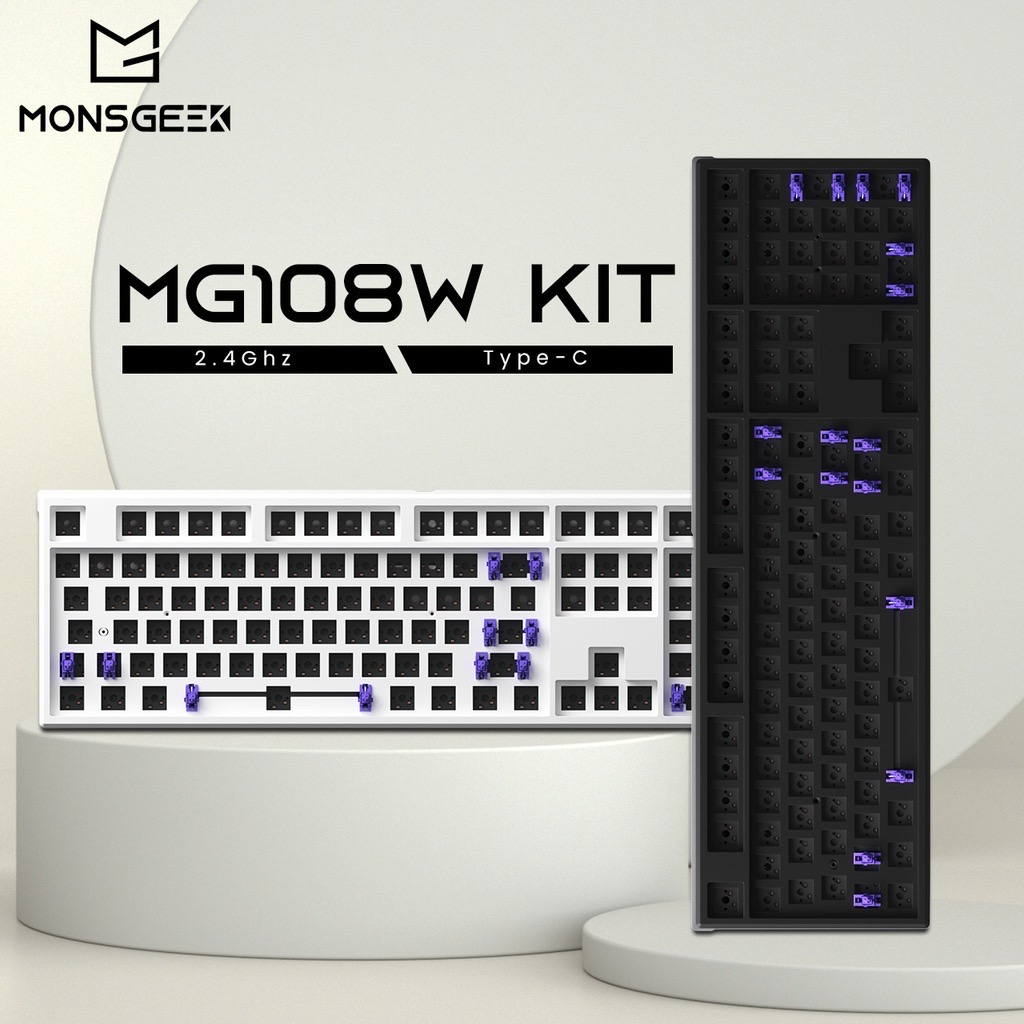 MonsGeek MG108 Barebone Hotswap DIY Kit Wired and 2.4g Dual-Mode for Mechanical Keyboard ...