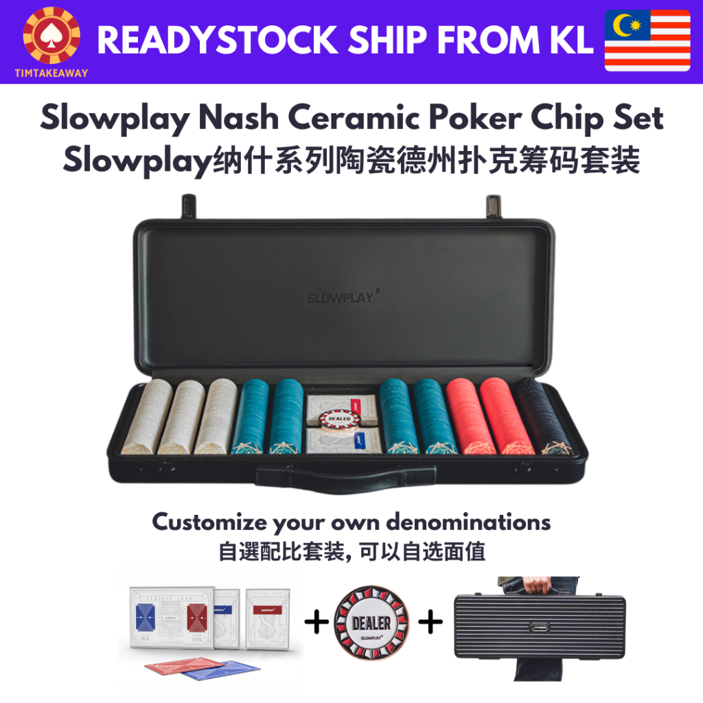 SLOWPLAY Customizable 300/500PCS Nash Ceramic Poker Chip Set Texas ...