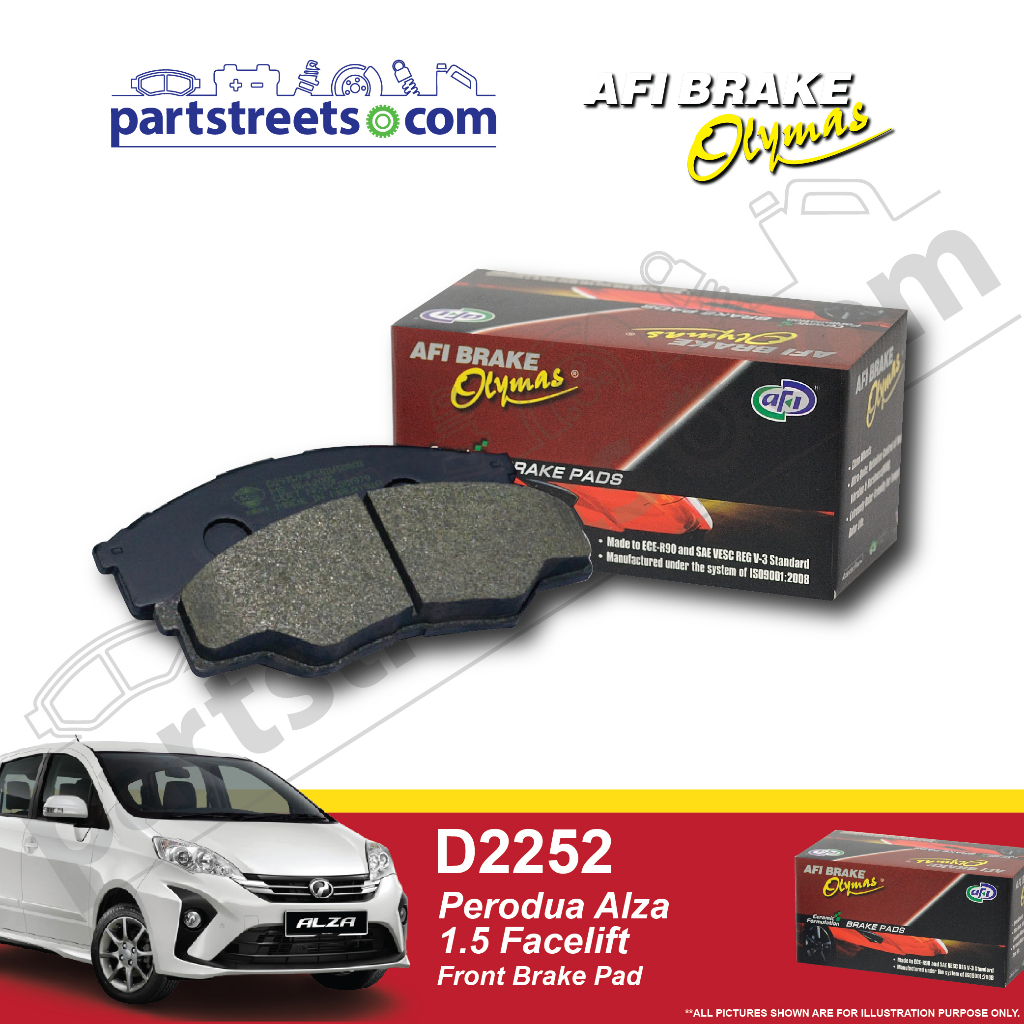 Olymas Front Brake Pad - Perodua Alza Facelift 1.5 - D2252 (1set ...
