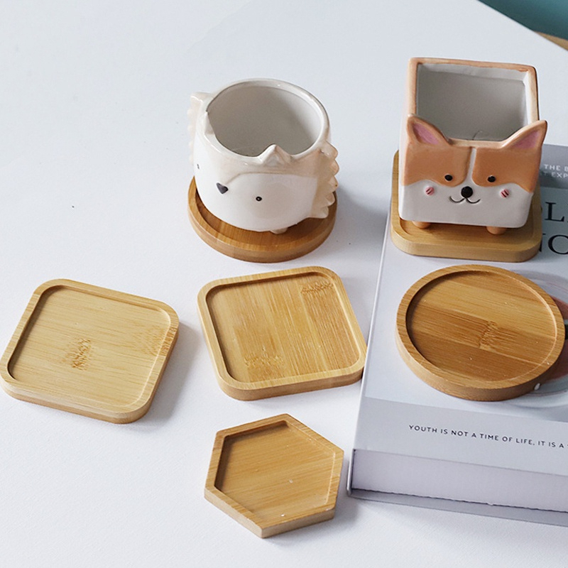 Bamboo Tray Lapik Pasu | Succulent Flower Cactus Pot Wooden Base ...