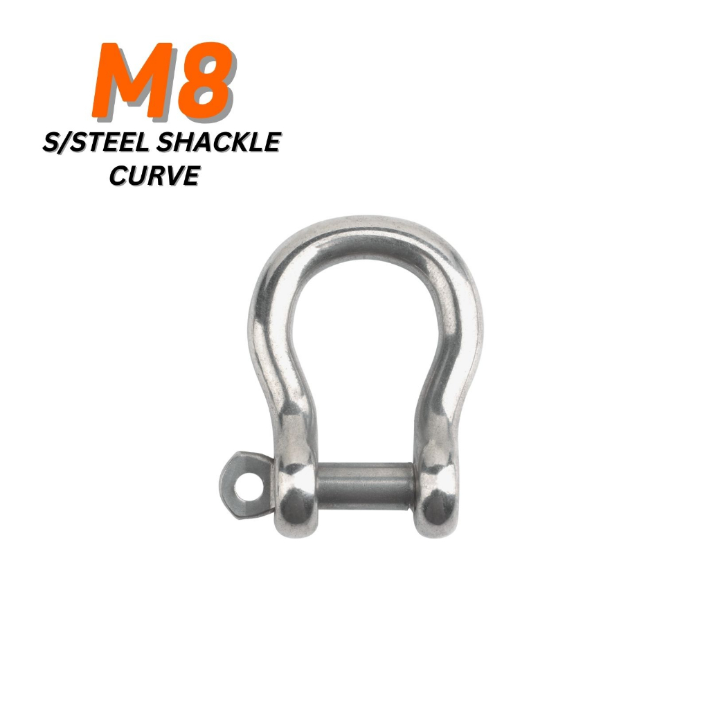 M4 M5 M6 M8 M10 M12 M14 Stainless Steel 304 U shaped Shackle Hook Screw Pin Bow Shackle SS304 ...