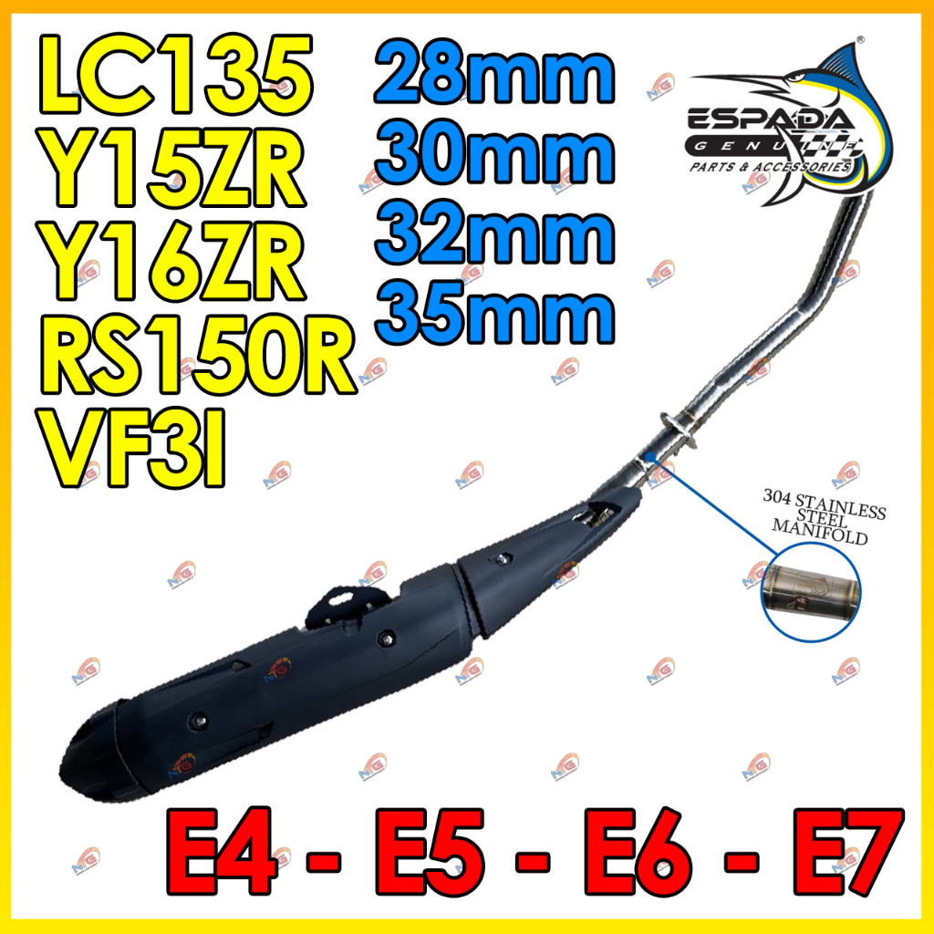 ESPADA Racing Exhaust Pipe LC135/Y15ZR/RS150R/RSX/VF3I E4/E5/E6/E7 Standard Racing Pipe Comp ...