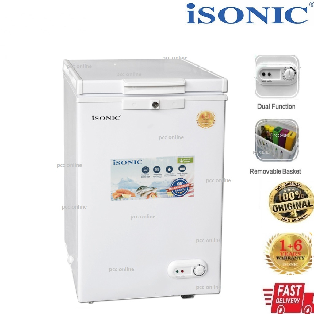 ISONIC Dual Function Chest Freezer / Peti Dingin Beku ICF-W92 (80L ...
