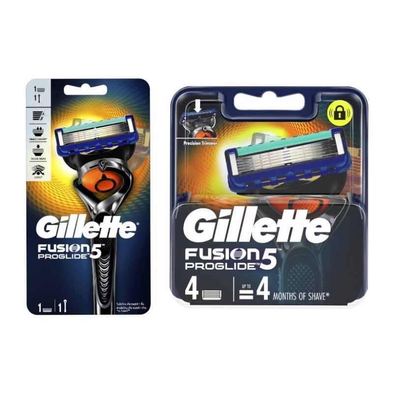 Gillette Fusion 5 ProGlide Manual Refills (4 pcs) / Razor (1 Handle+ 1 ...
