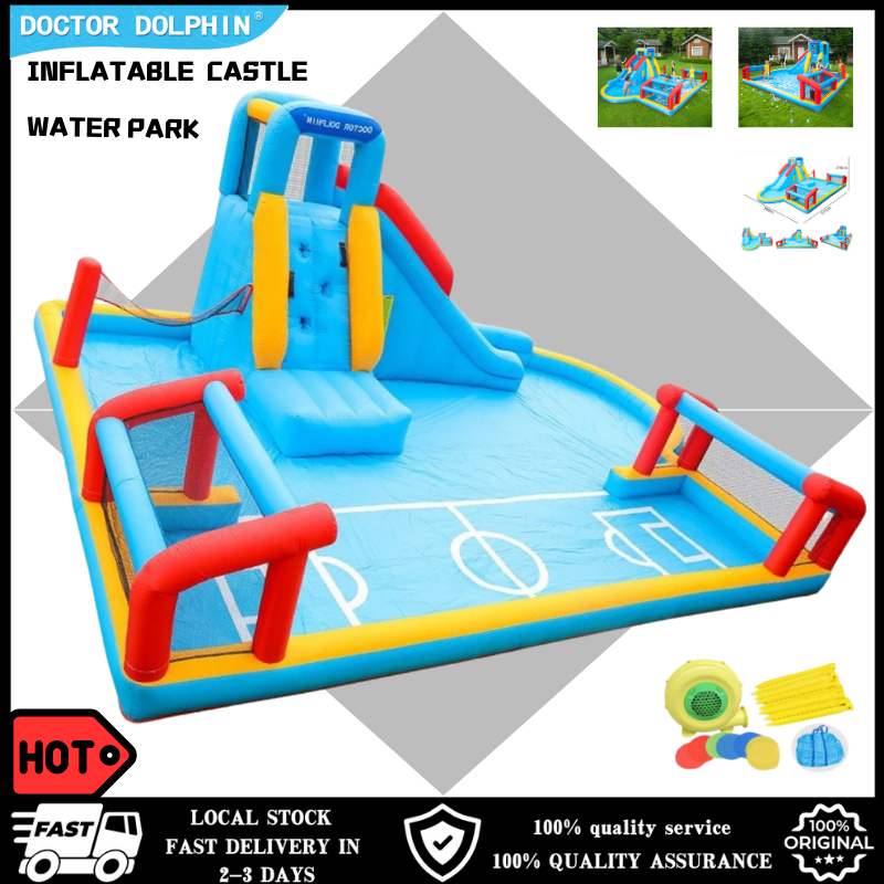🔥READY STOCK🔥 Children pool inflatable water jet slide multifunctional ...