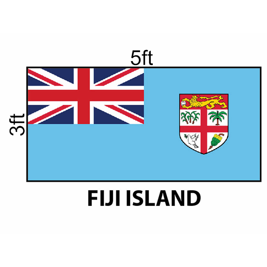 Fiji Islands Flag 3x5ft, Bendera Fiji Islands 3x5ft, Polyester | Shopee ...