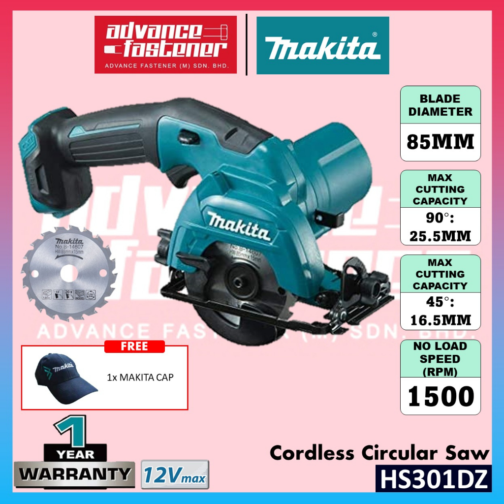 Makita HS301DSME / HS301DWAE / HS301DZ 12Vmax Cordless Circular Saw 85MM (3-3/8") | Shopee Malaysia