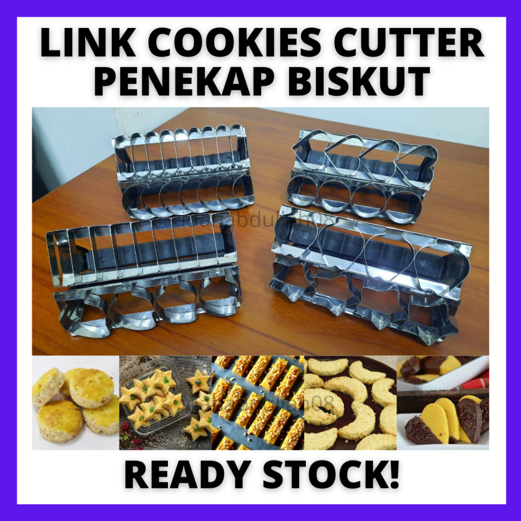 Penekap Biskut Raya Acuan Biskut Kembar Link Cutter Cookie Biscuits ...