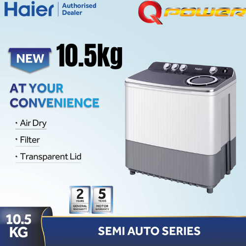 Haier 10.5kg Semi Auto Washing Machine Twin Tub HWM105-M186 | Shopee Malaysia