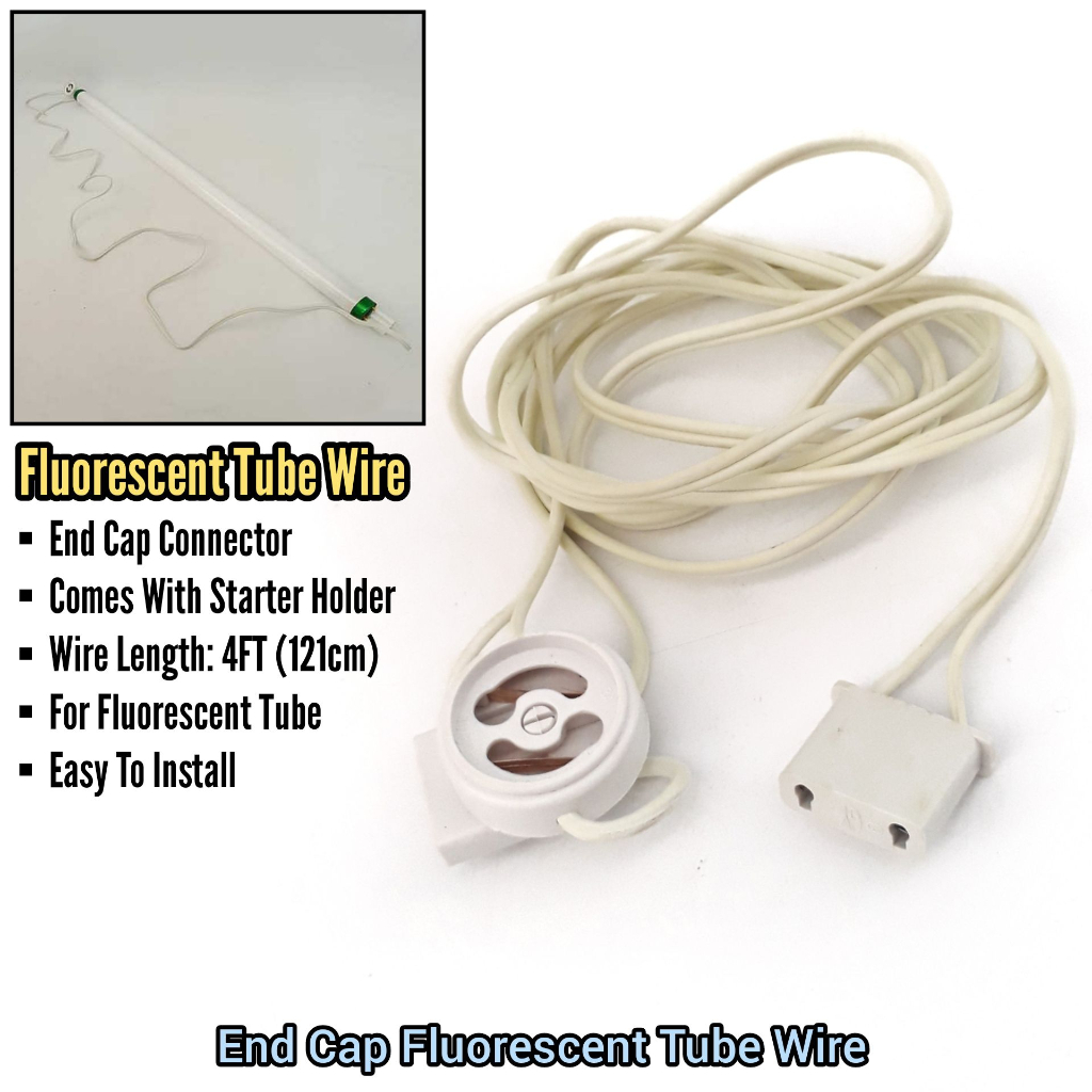 [ SPECIAL OFFER ] 4ft End Cap Wire with Starter Holder Fluorescent ...