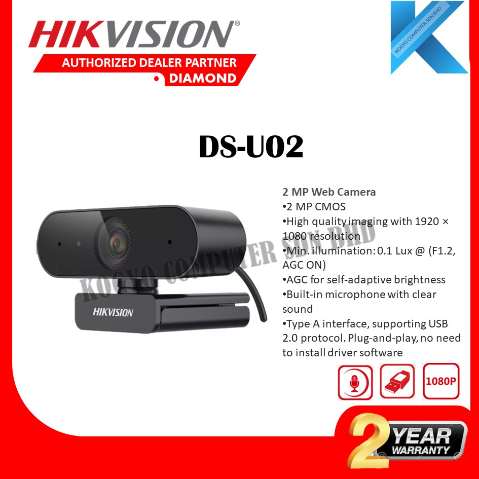 Hikvision 1080p Full HD Video Digital Webcam for PC and laptop with ...