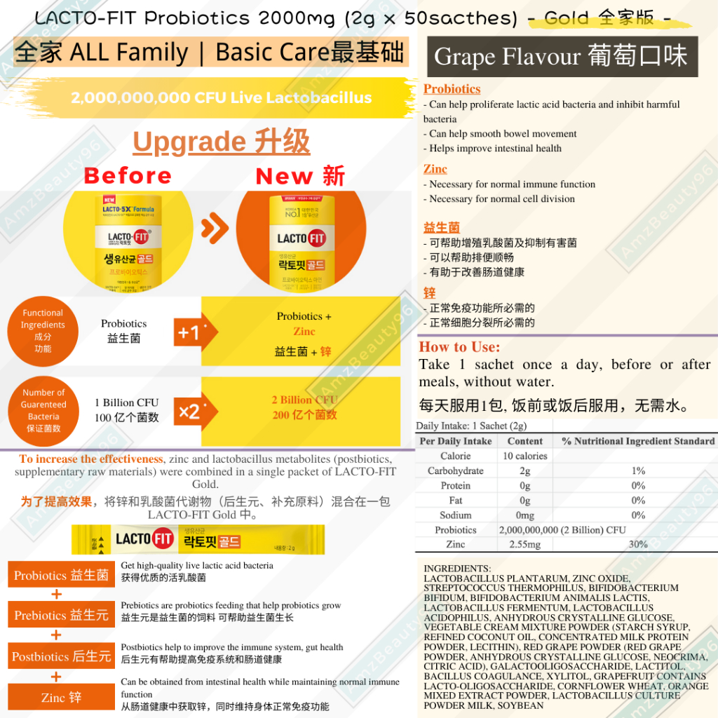 LACTO-FIT Probiotics 2000mg (2g) | Gold | Kids | Baby | Slim | Beauty ...