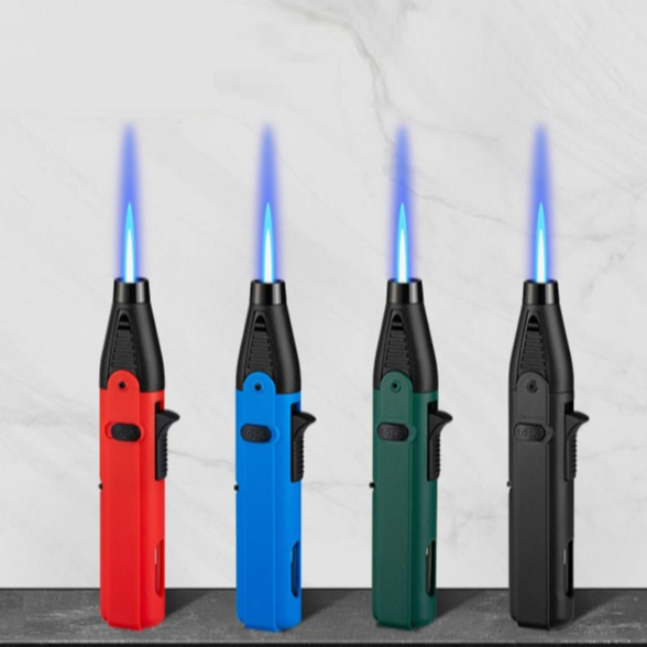 MKR Kitchen Outdoor BBQ Metal Windproof Blue Light Cigar Big Jet Flames ...