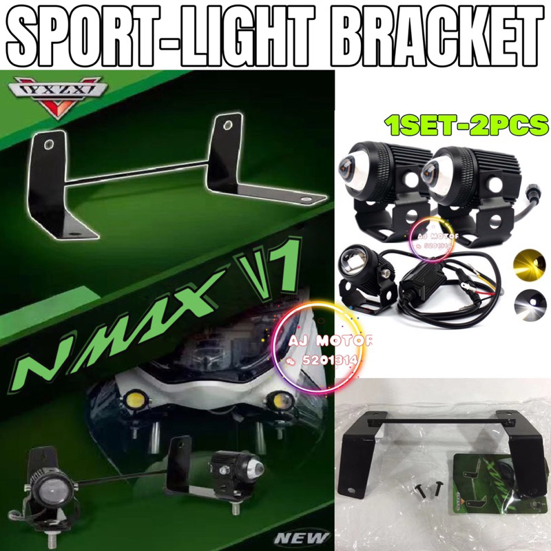 YAMAHA NMAX155 V1 SPORTLIGHT BRACKET / SPORT-LIGHT NMAX-155 TAPAK LAMPU ...