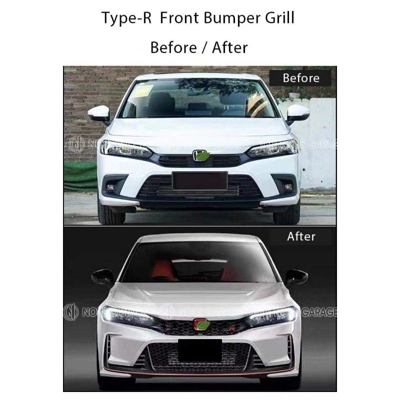 Honda Civic 2022 FE Type R Front bumper Fuset With Front Grille PP ...