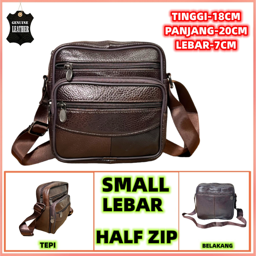 BEG SILANG KULIT LEMBU BETUL SLING BAG COW LEATHER XL ,M,L,S SAIZ READY ...