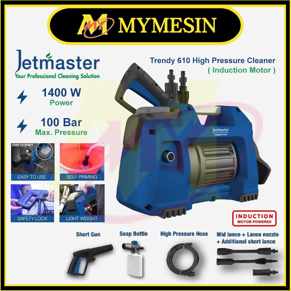 MY Jetmaster Trendy 610 High Pressure Cleaner Induction Motor 100BAR ...