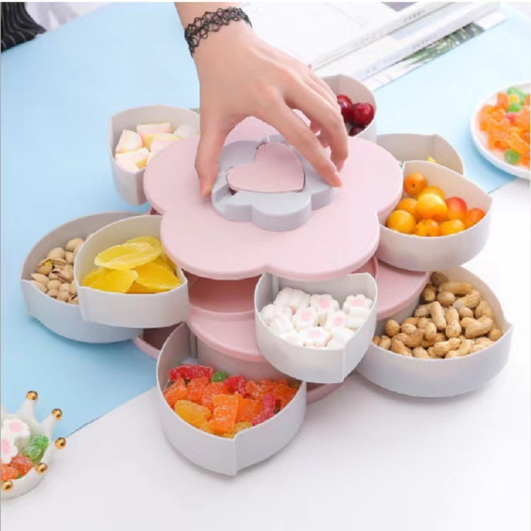 2 Layer Rotating Snack Box / Candy Box / Food Storange Wedding Gift ...