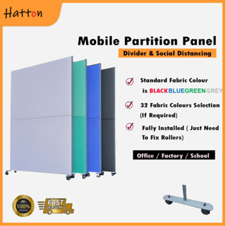 Hatton Mobile Partition Panel With Roller Caster | Wheels | Movable ...