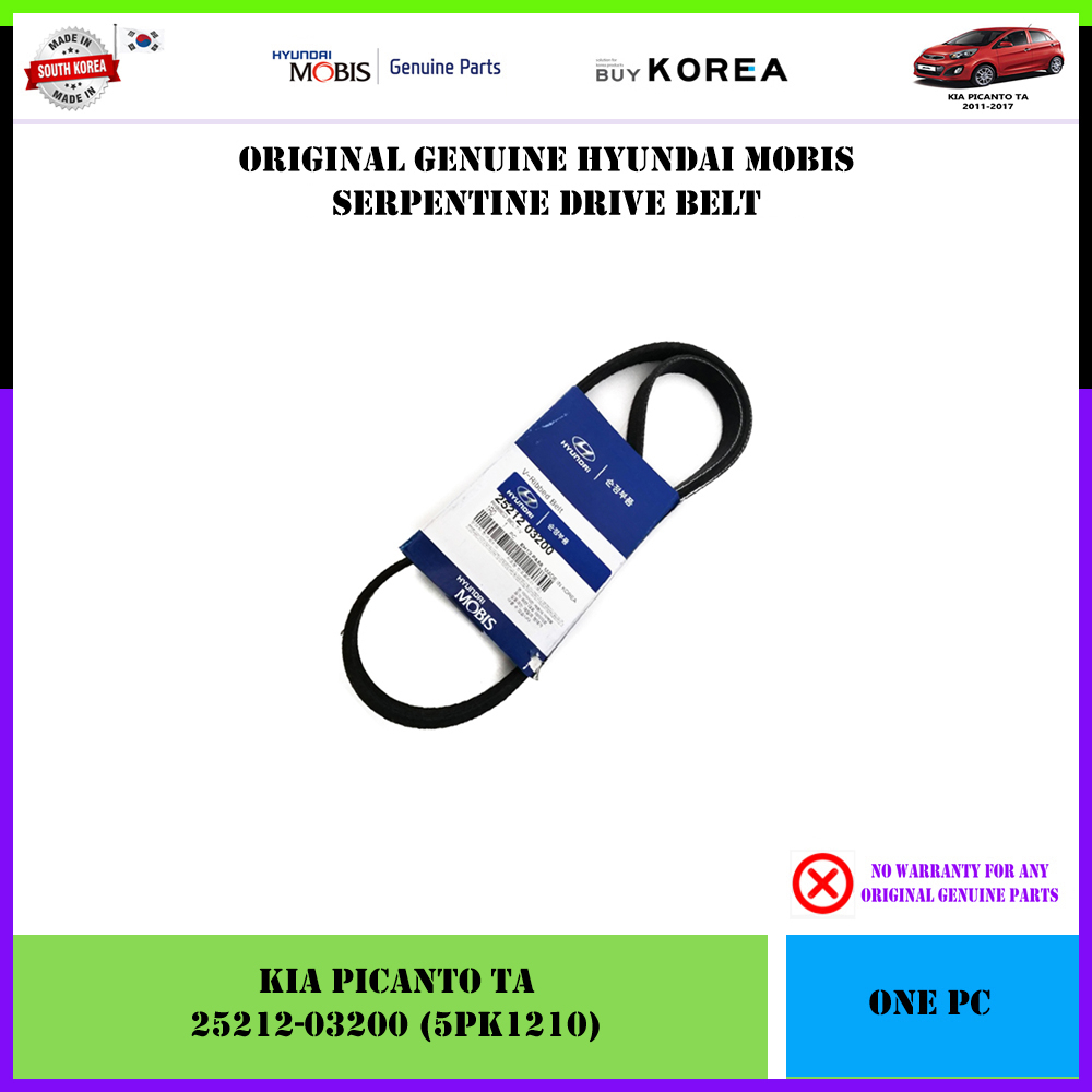 (TA-3) Kia Picanto TA 2012 Genuine Hyundai Mobis Drive Belt (25212 ...
