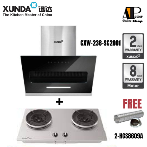 (PACKAGE OFFER) Xunda Sensor Touch Range Hood Cooker Hood -CXW-238-SC2001/Hob 2-HGS8609A ...