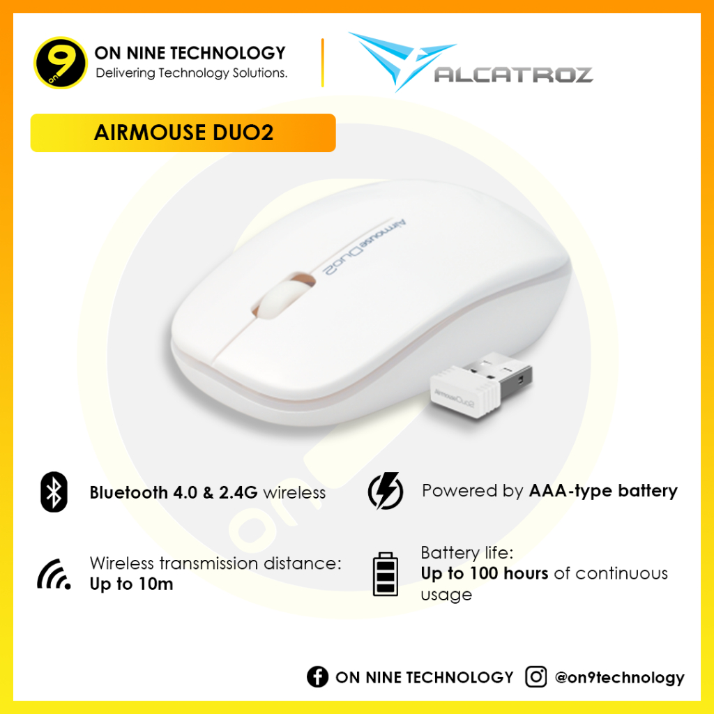 Alcatroz Airmouse Duo 2 Bluetooth + 2.4G Wireless Mouse | Shopee Malaysia