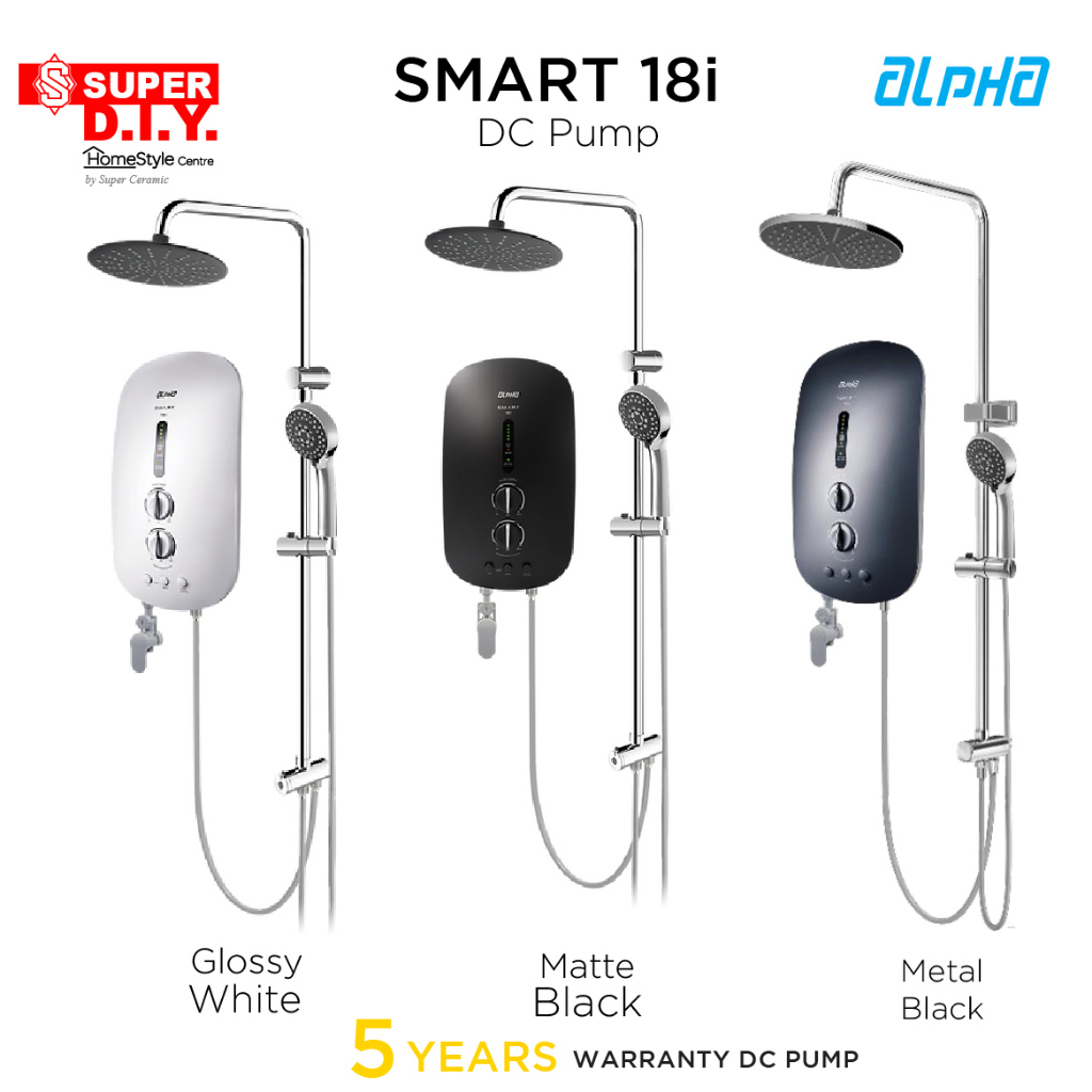 ALPHA SMART 18i PLUS Water Heater DC Pump Rain Shower | Shopee Malaysia