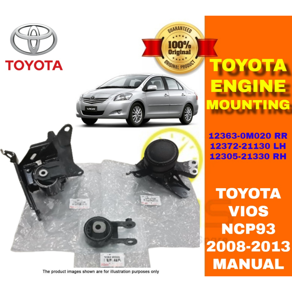 100% Original Toyota Engine Mounting Set - TOYOTA MANUAL VIOS NCP93 ...