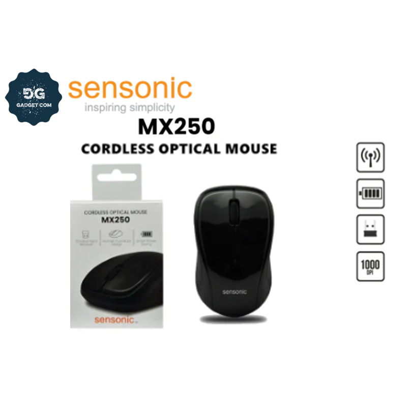 Sensonic MX250 Cordless Optical 1000DPI 2.4Ghz Wireless Connection ...